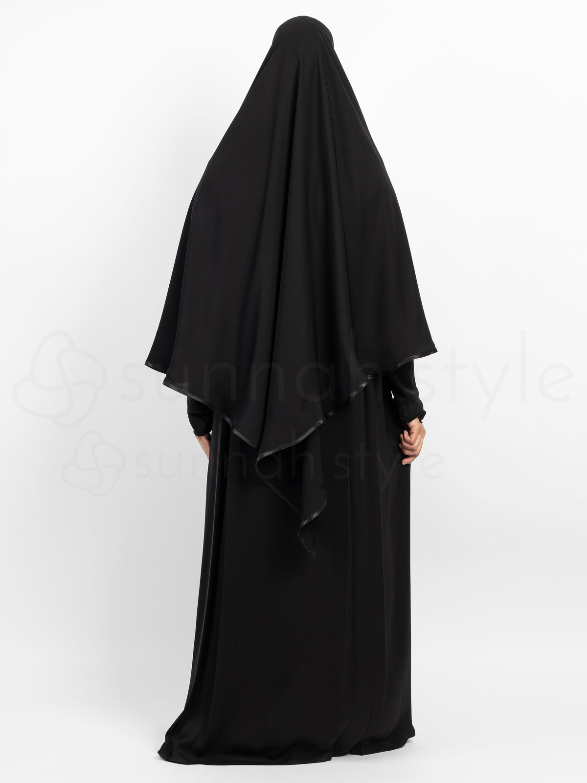 Satin Trimmed Diamond Khimar