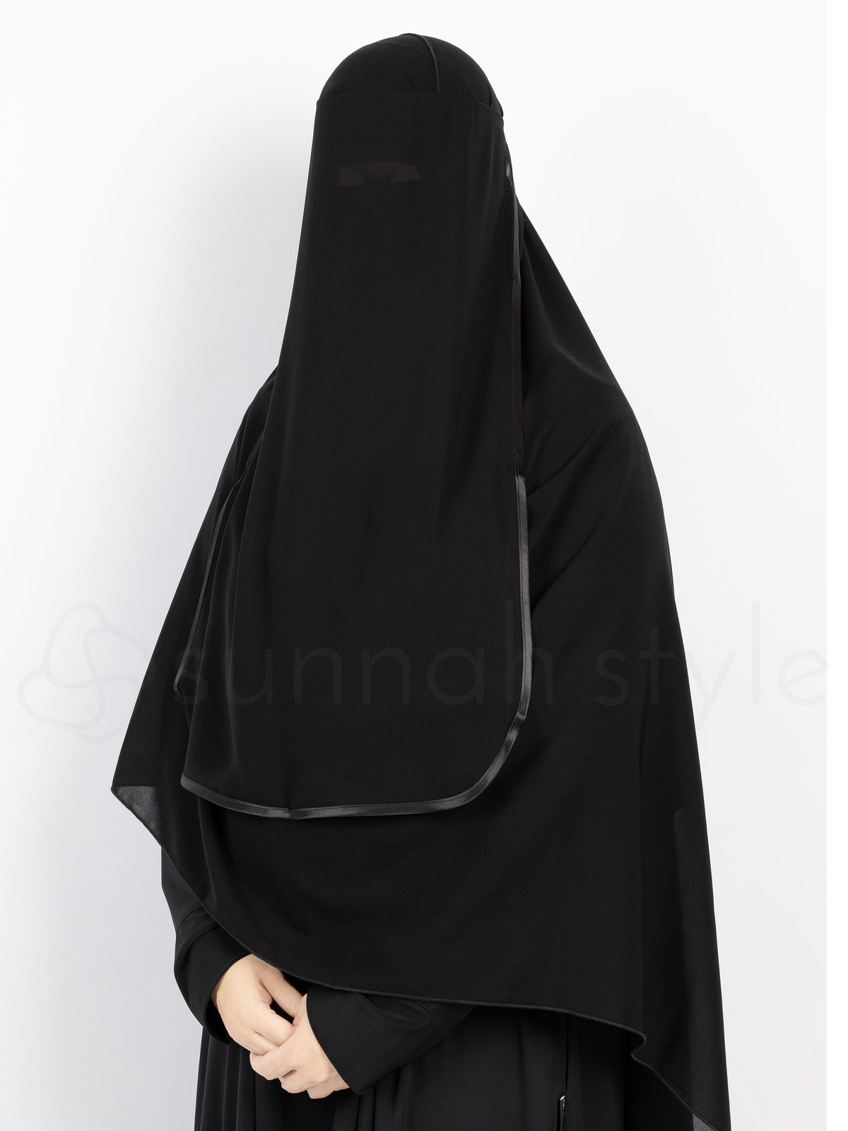 Satin Trimmed Two Layer Niqab