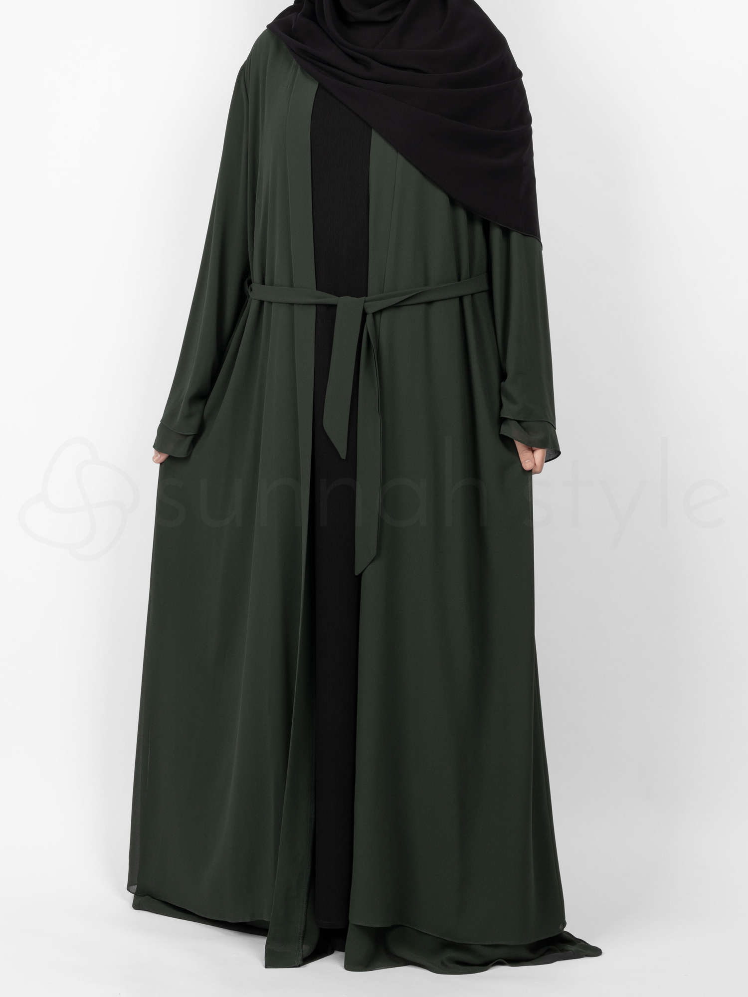 Chiffon Layered Robe (Midnight Green)