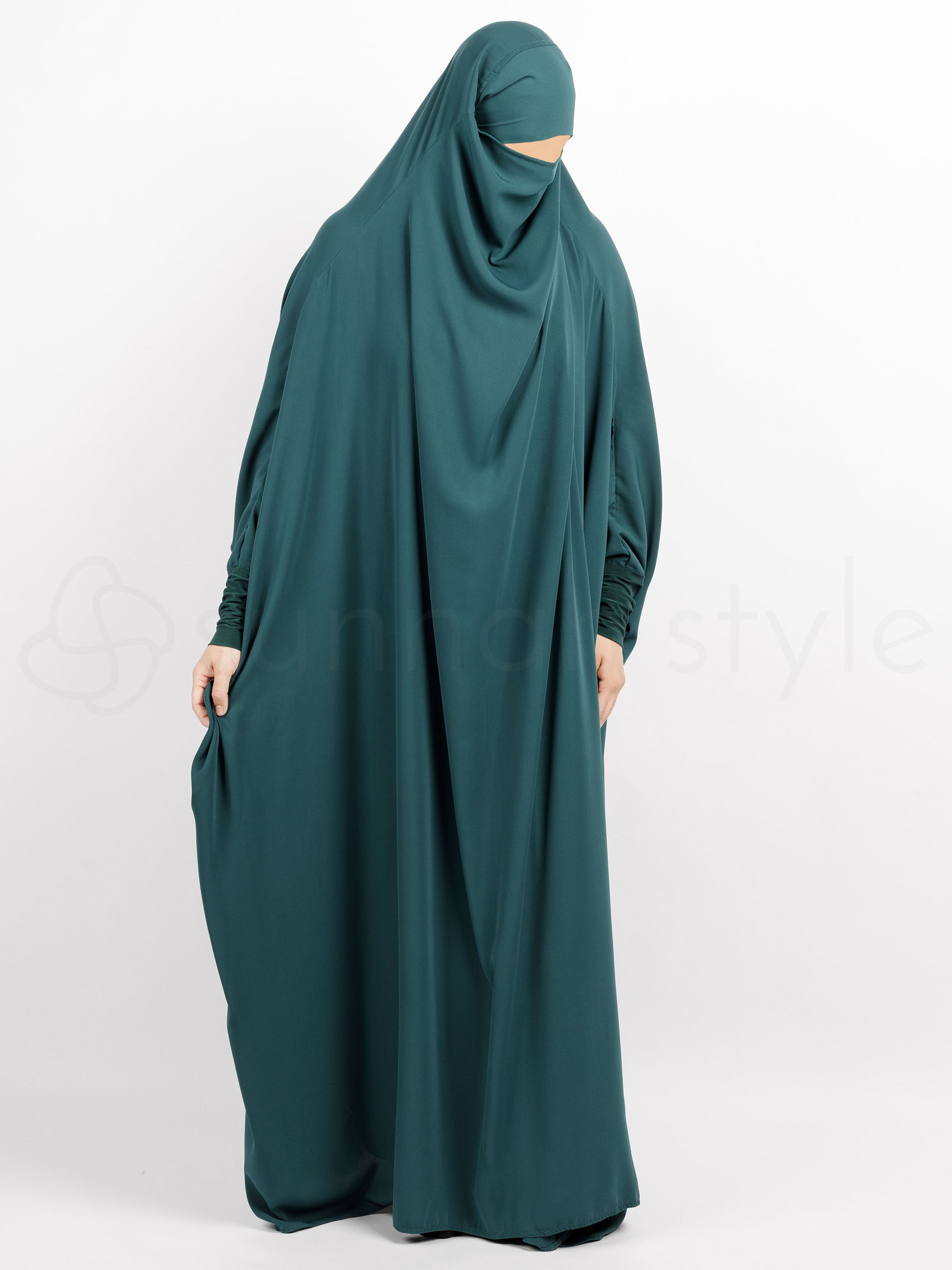 Plain Full Length Jilbab (Dark Teal)