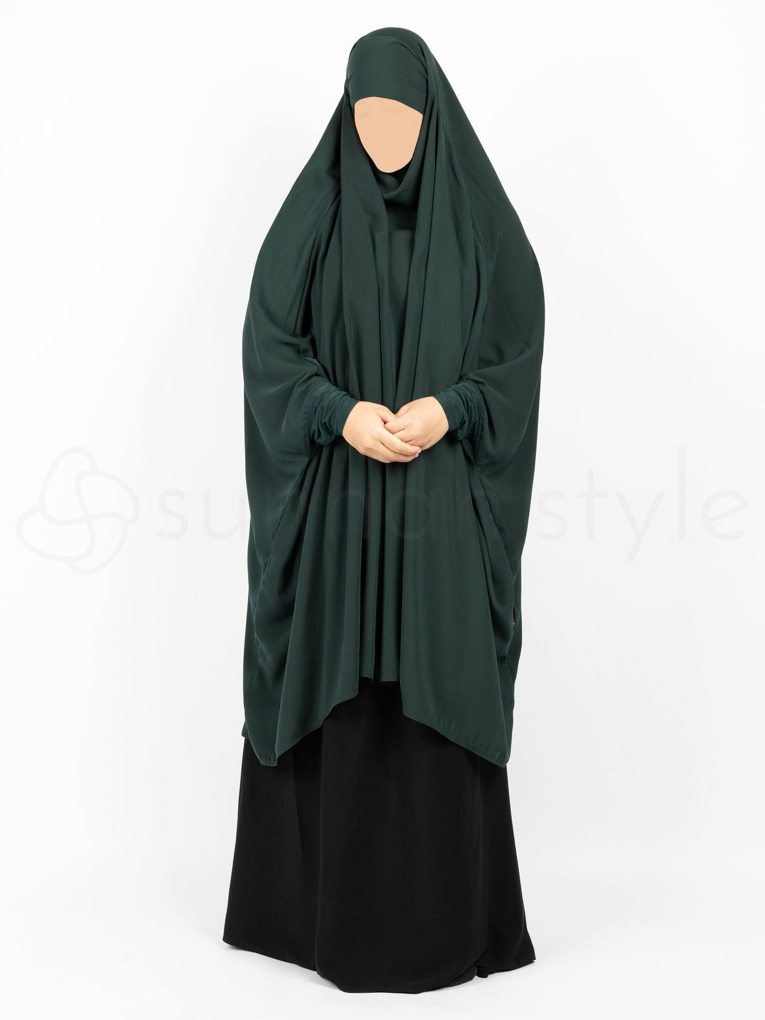 Plain Jilbab Top - Knee Length (Pine)